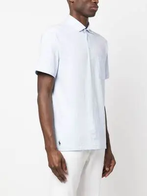 Polo Ralph Lauren Embroidered-logo Short-sleeve Polo Shirt - Blue