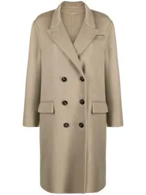 Brunello Cucinelli Double-breasted Cashmere Coat - Neutrals