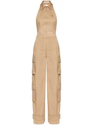 Valentino Garavani Stretch-cotton Cargo Jumpsuit