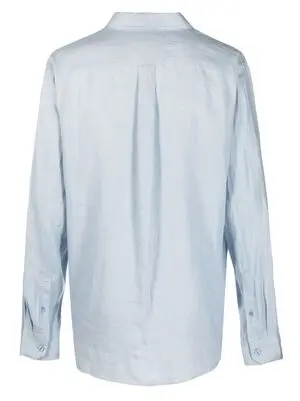Vince Long-sleeve Linen Shirt - Blue