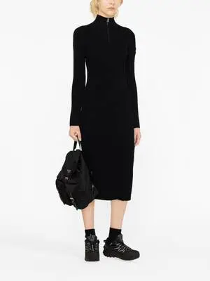 Moncler Zip-up Crêpe Midi Dress