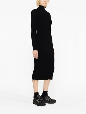 Moncler Zip-up Crêpe Midi Dress