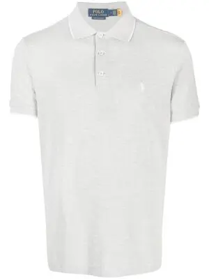 Polo Ralph Lauren Embroidered-logo Cotton Polo Shirt - Grey
