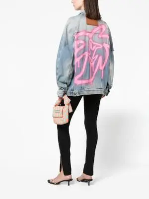 Palm Angels Graffiti-print Denim Jacket
