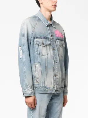 Palm Angels Graffiti-print Denim Jacket
