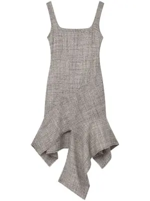 Stella McCartney Wool Mouline Asymmetric Dress - Grey