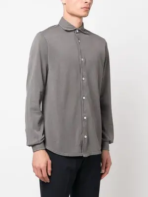 Fedeli Chambray Spread-collar Cotton Shirt