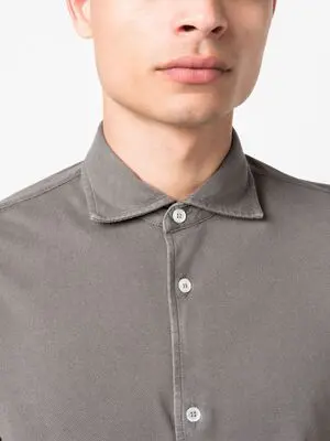Fedeli Chambray Spread-collar Cotton Shirt