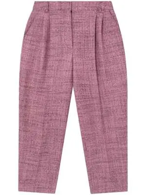 Stella McCartney Pleated Cropped Wool Trousers - Pink