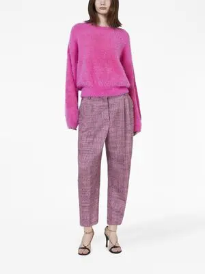 Stella McCartney Pleated Cropped Wool Trousers
