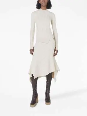 Stella McCartney Knit Jumper With Asymmetric Hem - Neutrals