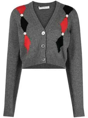 Alessandra Rich Intarsia Knit Cardigan