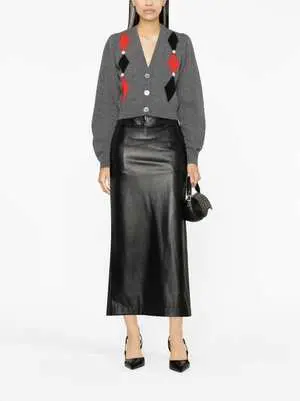 Alessandra Rich Intarsia Knit Cardigan