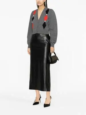 Alessandra Rich Intarsia Knit Cardigan