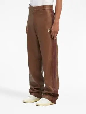 Palm Angels Pa Monogram Leather Track Pants
