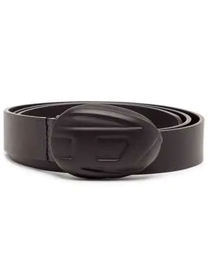 DIESEL® 1dr Logo-buckle Leather Belt - Black
