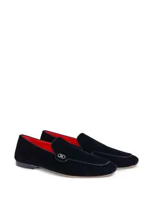 FERRAGAMO Velvet Horsebit Detail Loafers