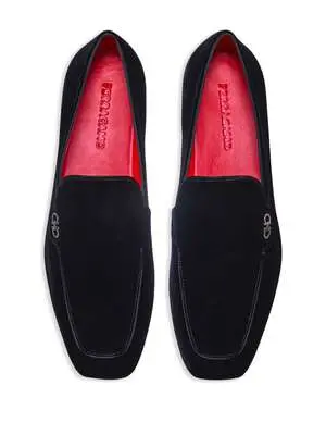 FERRAGAMO Velvet Horsebit Detail Loafers