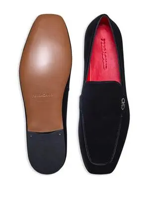 FERRAGAMO Velvet Horsebit Detail Loafers