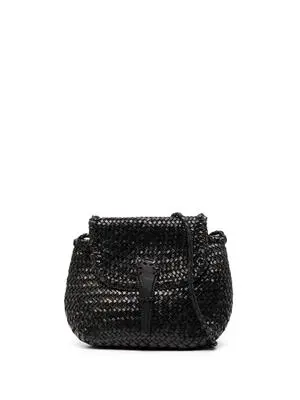 Dragon Diffusion Mini City Woven Crossbody Bag - Black