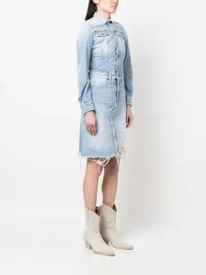 Dsquared2 Distressed Denim Shirtdress