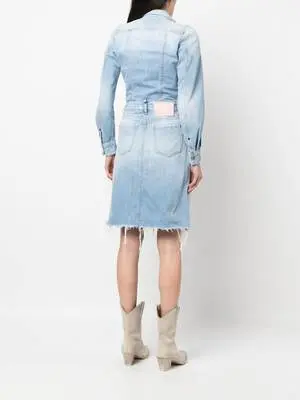 Dsquared2 Distressed Denim Shirtdress