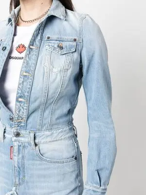 Dsquared2 Distressed Denim Shirtdress