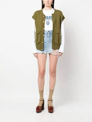 Dsquared2 Distressed Denim Miniskirt