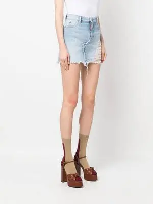 Dsquared2 Distressed Denim Miniskirt