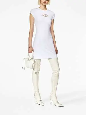 DIESEL® D-angiel Cut-out T-shirt Minidress - White