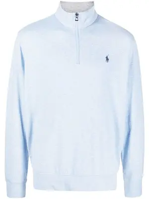 Polo Ralph Lauren Embroidered-logo Cotton-blend Jumper - Blue