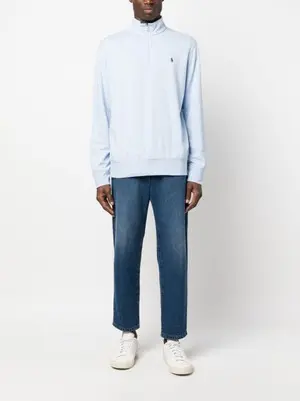 Polo Ralph Lauren Embroidered-logo Cotton-blend Jumper - Blue