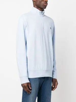Polo Ralph Lauren Embroidered-logo Cotton-blend Jumper - Blue