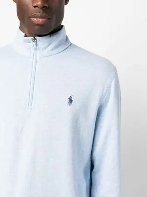 Polo Ralph Lauren Embroidered-logo Cotton-blend Jumper - Blue