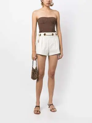 Cult Gaia Lucia Eyelet-embellished Thigh-length Shorts