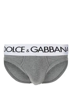 Dolce & Gabbana Logo-waistband Stretch Briefs Grey