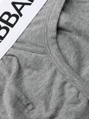 Dolce & Gabbana Logo-waistband Stretch Briefs - Grey