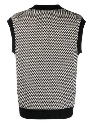 Helmut Lang Checked V-neck Sweater Vest