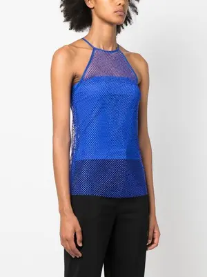 Patrizia Pepe Rhinestone-embellished Sleeveless Top - Blue