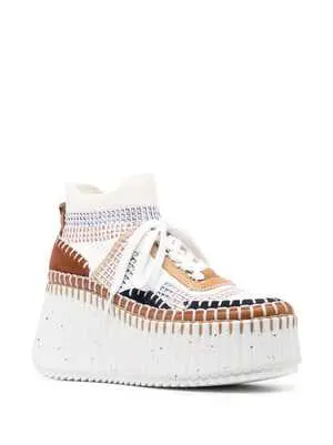 Chloé Nama 80mm Platform Wedge Sneakers