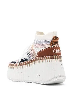 Chloé Nama 80mm Platform Wedge Sneakers