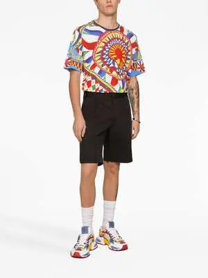 Dolce & Gabbana Logo-plaque Gabardine Cargo Shorts