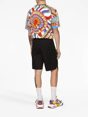 Dolce & Gabbana Logo-plaque Gabardine Cargo Shorts