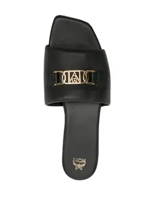 Mcm Mode Travia Leather Slides