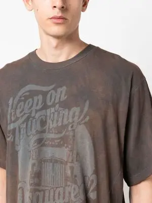 Dsquared2 Graphic-print Cotton T-shirt - Brown