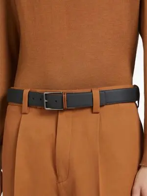 Zegna Reversible Leather Belt - Black