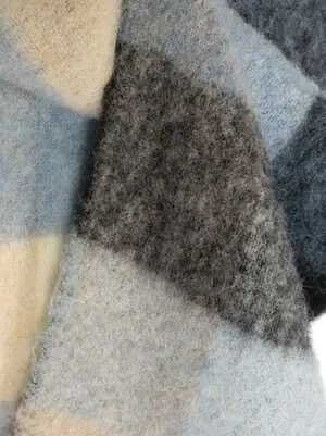 Acne Studios Checked Mohair-blend Scarf - Blue