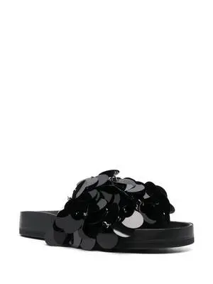 Rabanne Sparkle Disc-detailing Sandals - Black