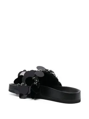 Rabanne Sparkle Disc-detailing Sandals - Black