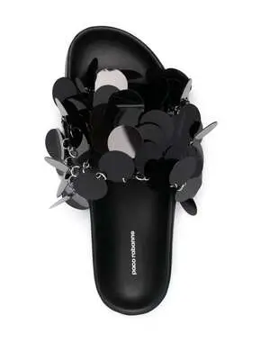 Rabanne Sparkle Disc-detailing Sandals - Black